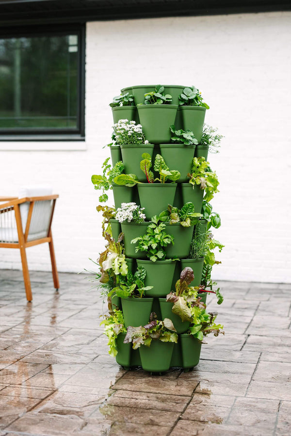 7 Tier GreenStalk Leaf Vertical Planter | Evergreen (Basic Texture) - Grower's Solution