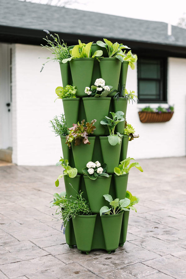5 Tier GreenStalk Original Vertical Planter | Evergreen (Basic Texture ...